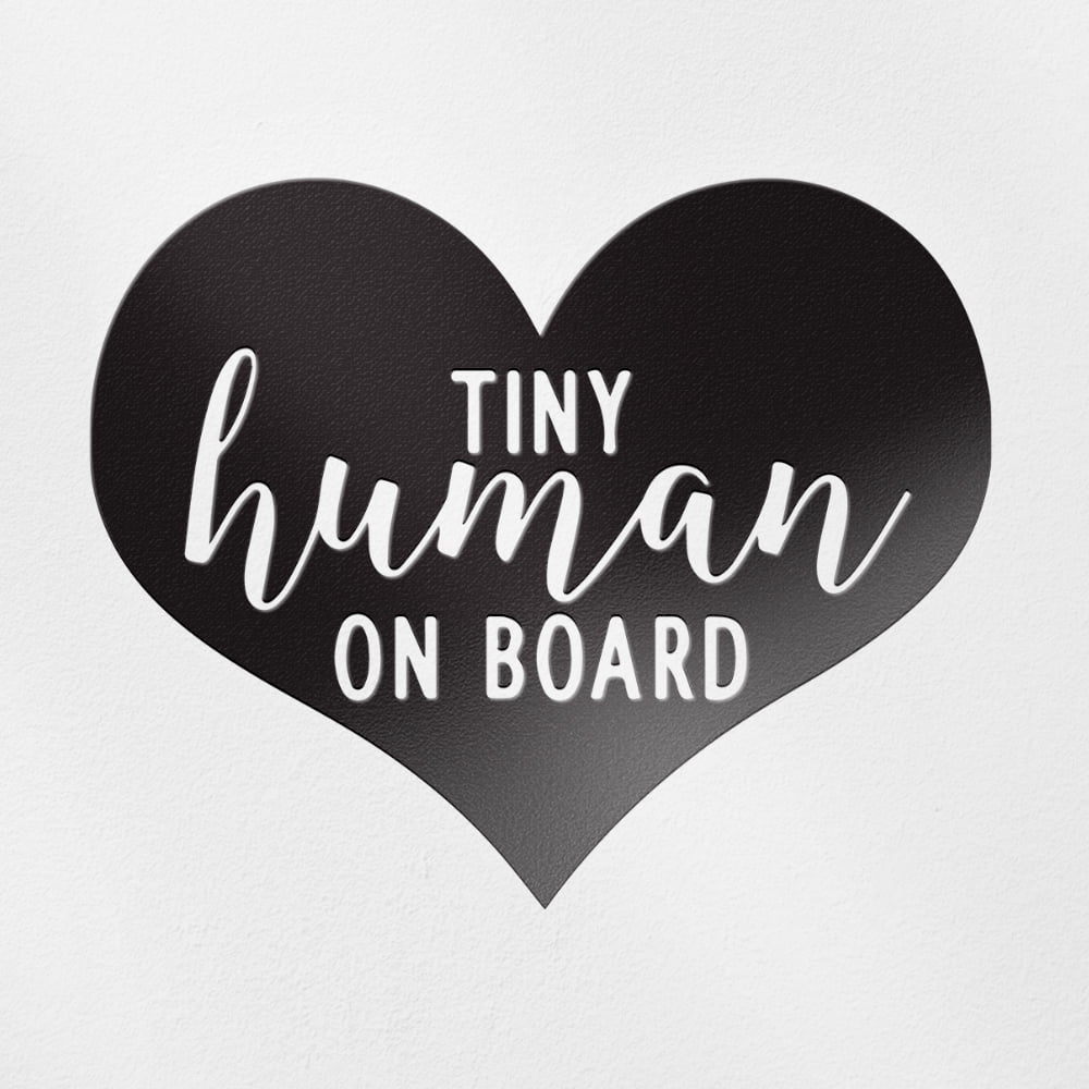 Transparent Decal Stickers Of Tiny Human On Board (Black) Premium ...