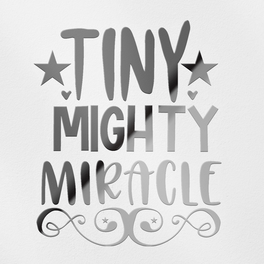 Transparent Decal Stickers Of Tiny Mighty (Metallic Silver) Premium ...