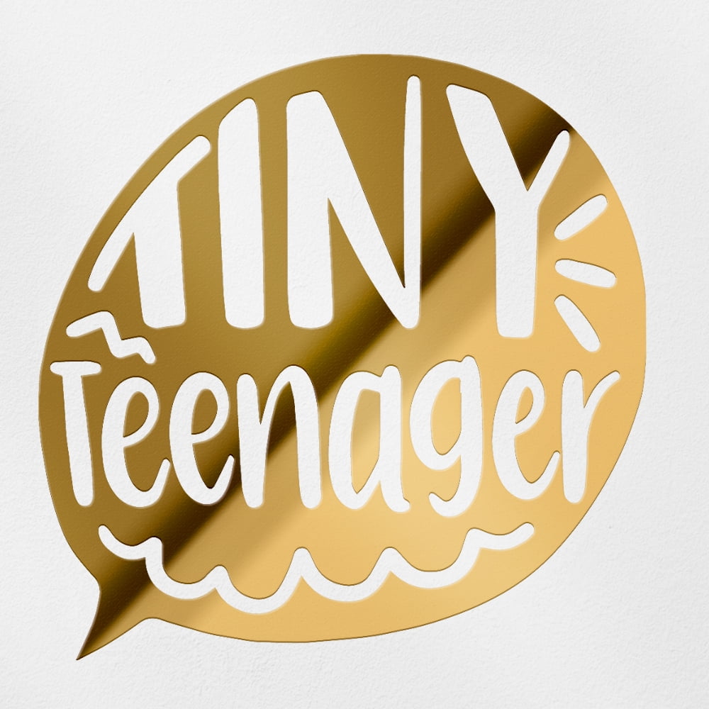 Transparent Decal Stickers Of Tiny Teenager (Metallic Gold) Premium ...