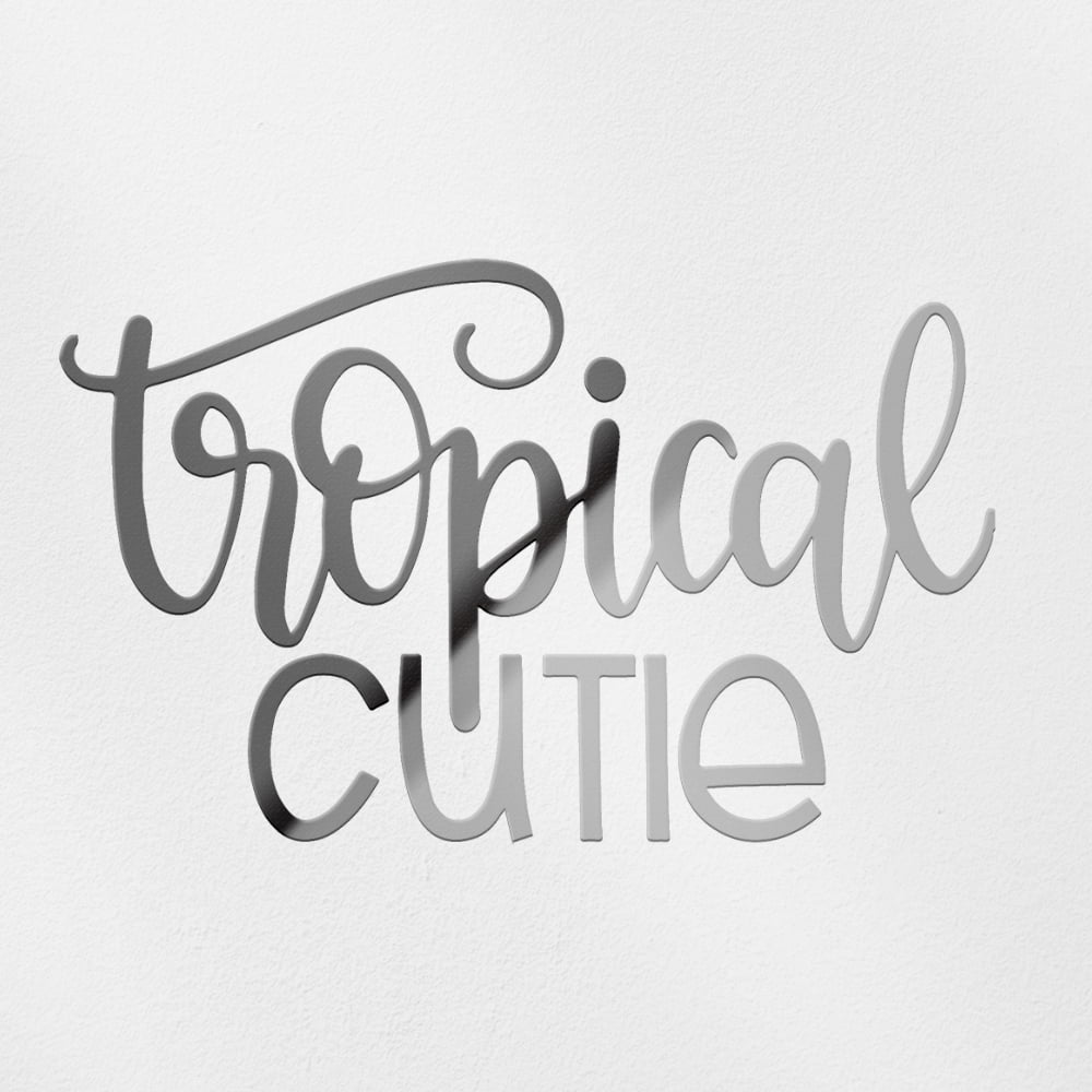 Transparent Decal Stickers Of Tropical Cutie (Metallic Silver) Premium ...