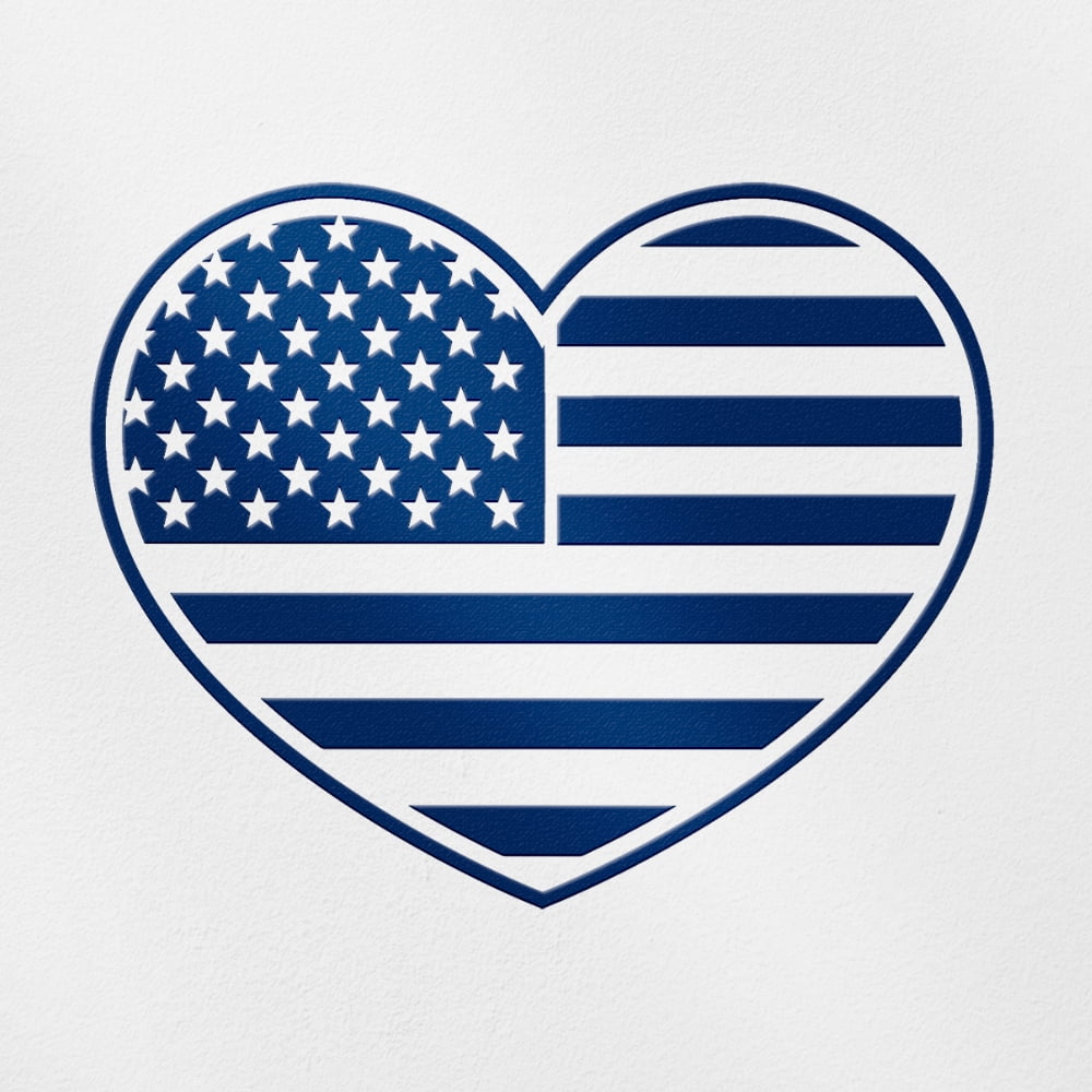 Transparent Decal Stickers Of Usa Heart (Navy Blue) Premium Waterproof ...
