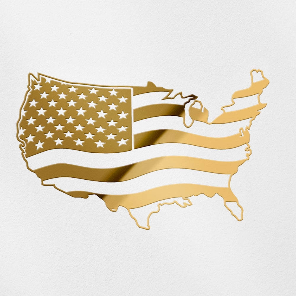 Transparent Decal Stickers Of Usa (Metallic Gold) Premium Waterproof ...