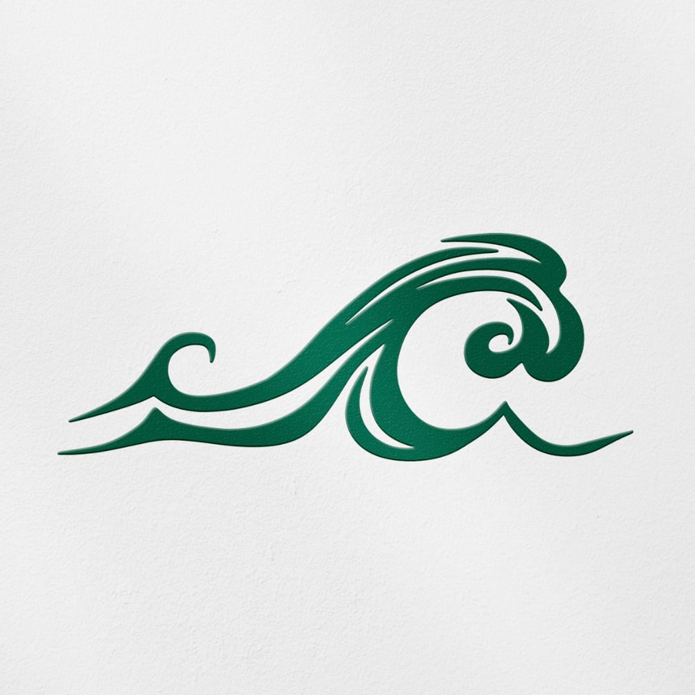 Transparent Decal Stickers Of Wave Silhouette (Green) Premium ...
