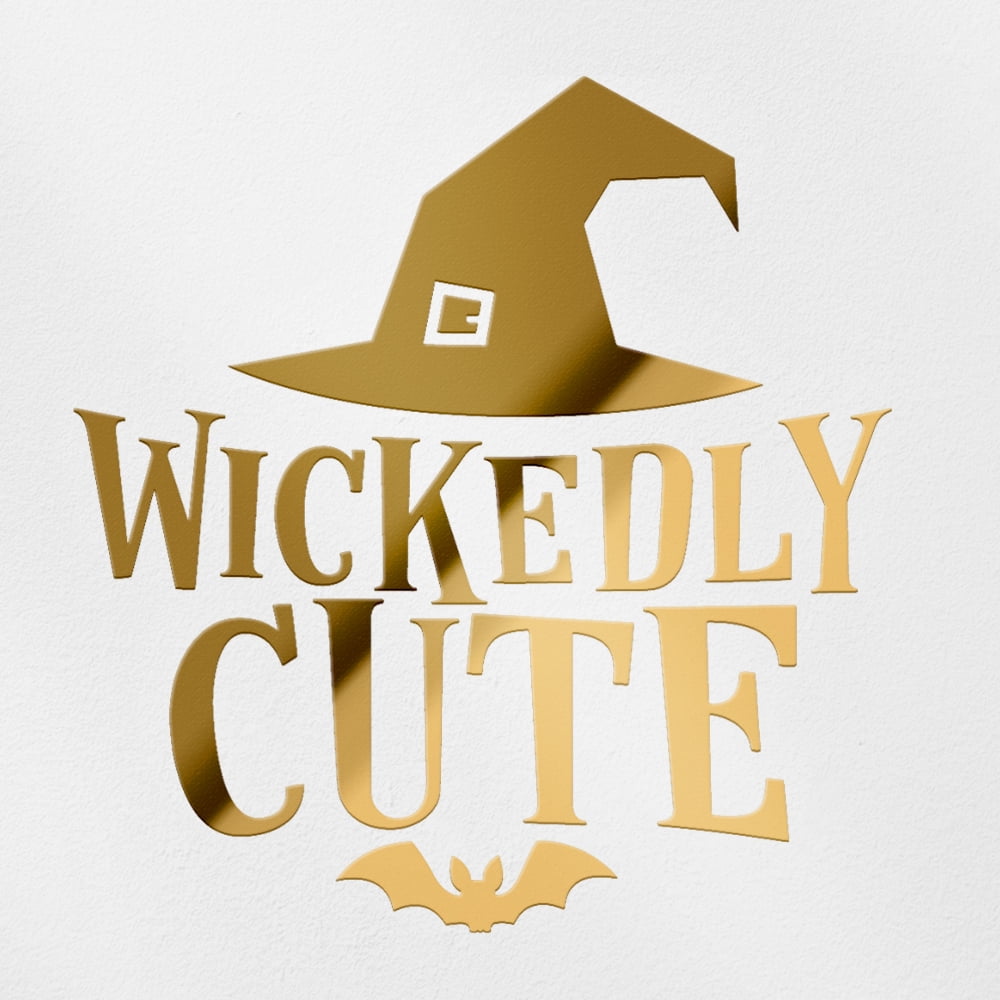 Transparent Decal Stickers Of Wickedly Cute (Metallic Gold) Premium ...