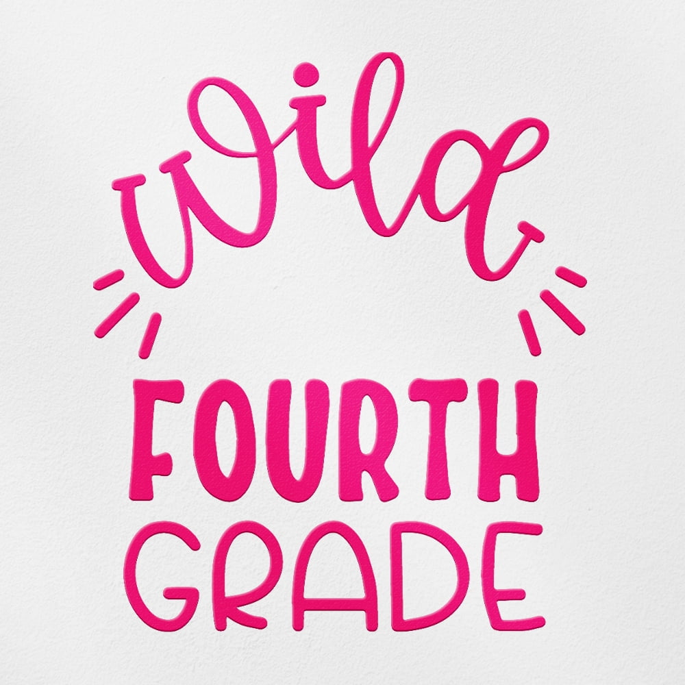 Transparent Decal Stickers Of Wild About Fourth Grade (Pink) Premium ...