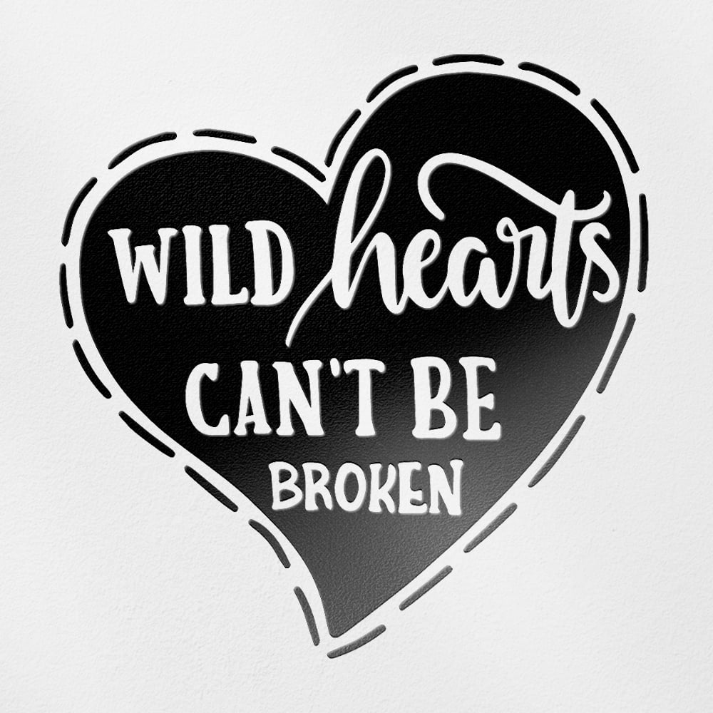 Transparent Decal Stickers Of Wild Hearts Can'T Be Broken (Black ...