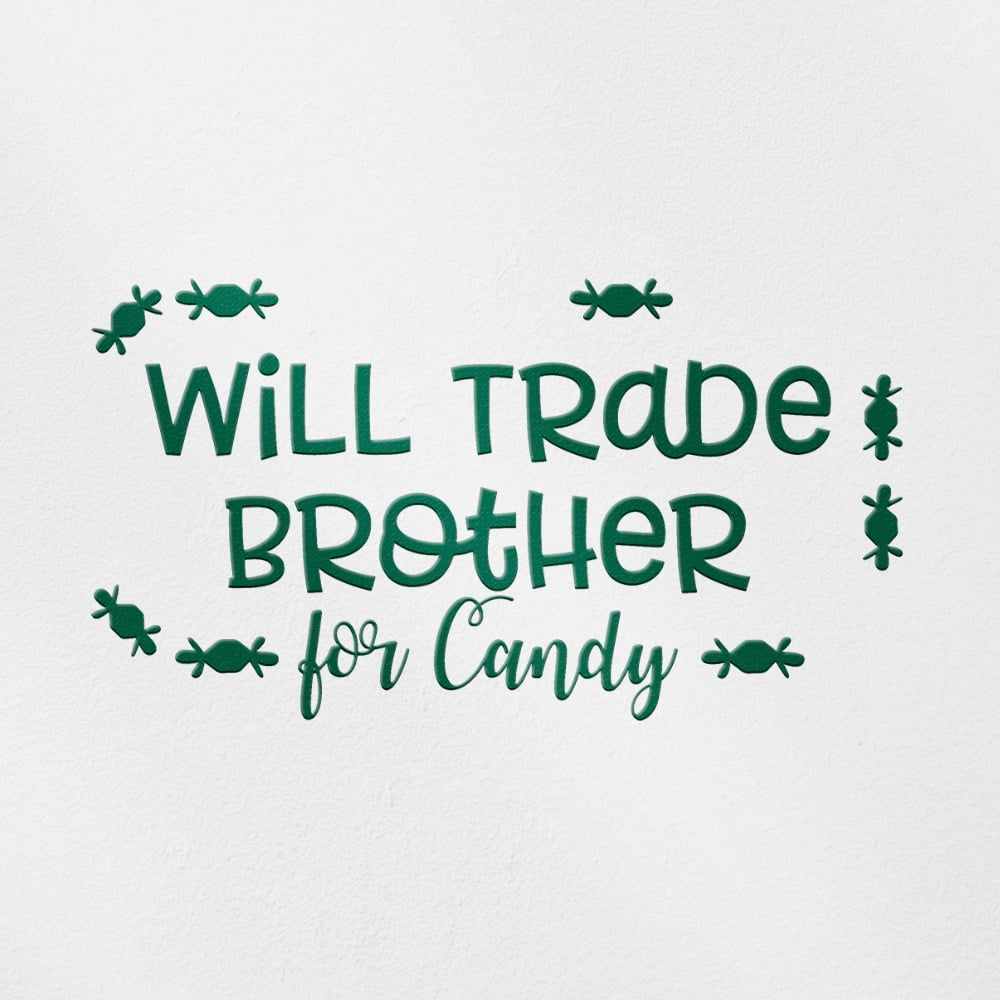 Transparent Decal Stickers Of Will Trade Brother For Candy (Green ...