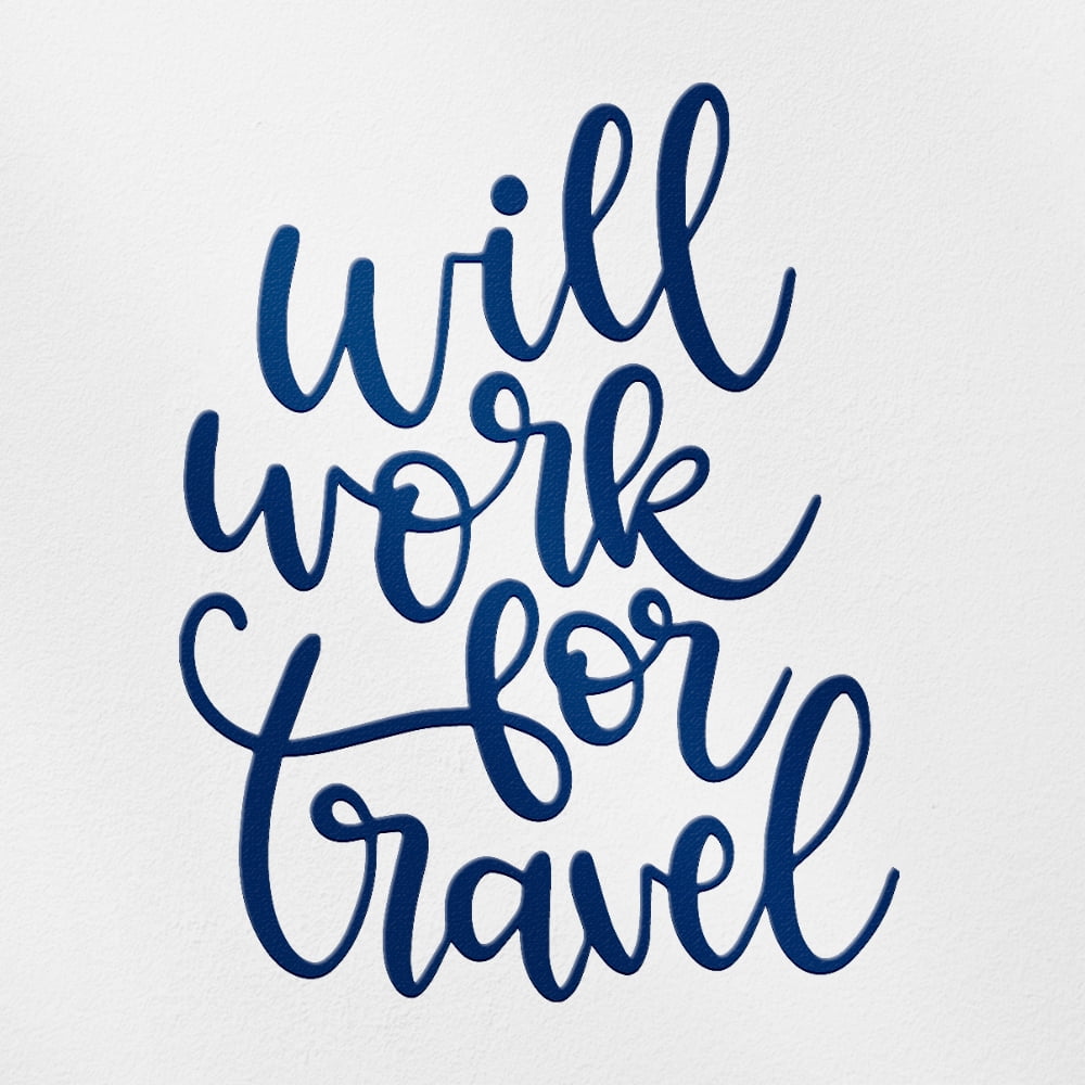 Transparent Decal Stickers Of Will Work For Travel (Navy Blue) Premium ...