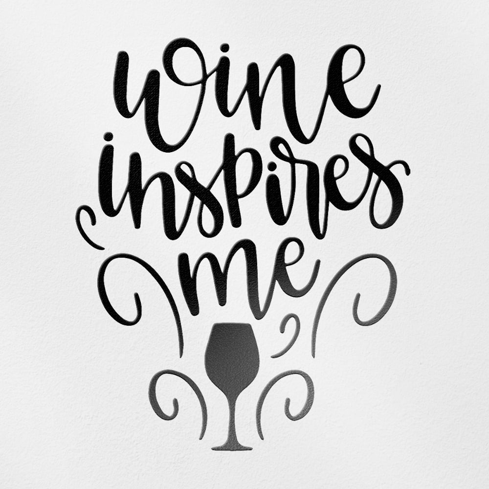 Transparent Decal Stickers Of Wine Inspires Me (Black) Premium ...