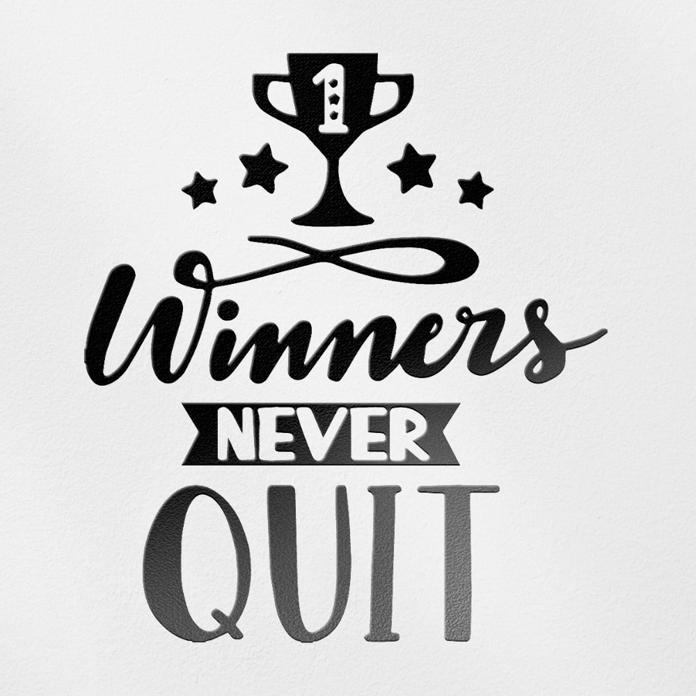 Transparent Decal Stickers Of Winners Nevers Quit (Black) Premium ...