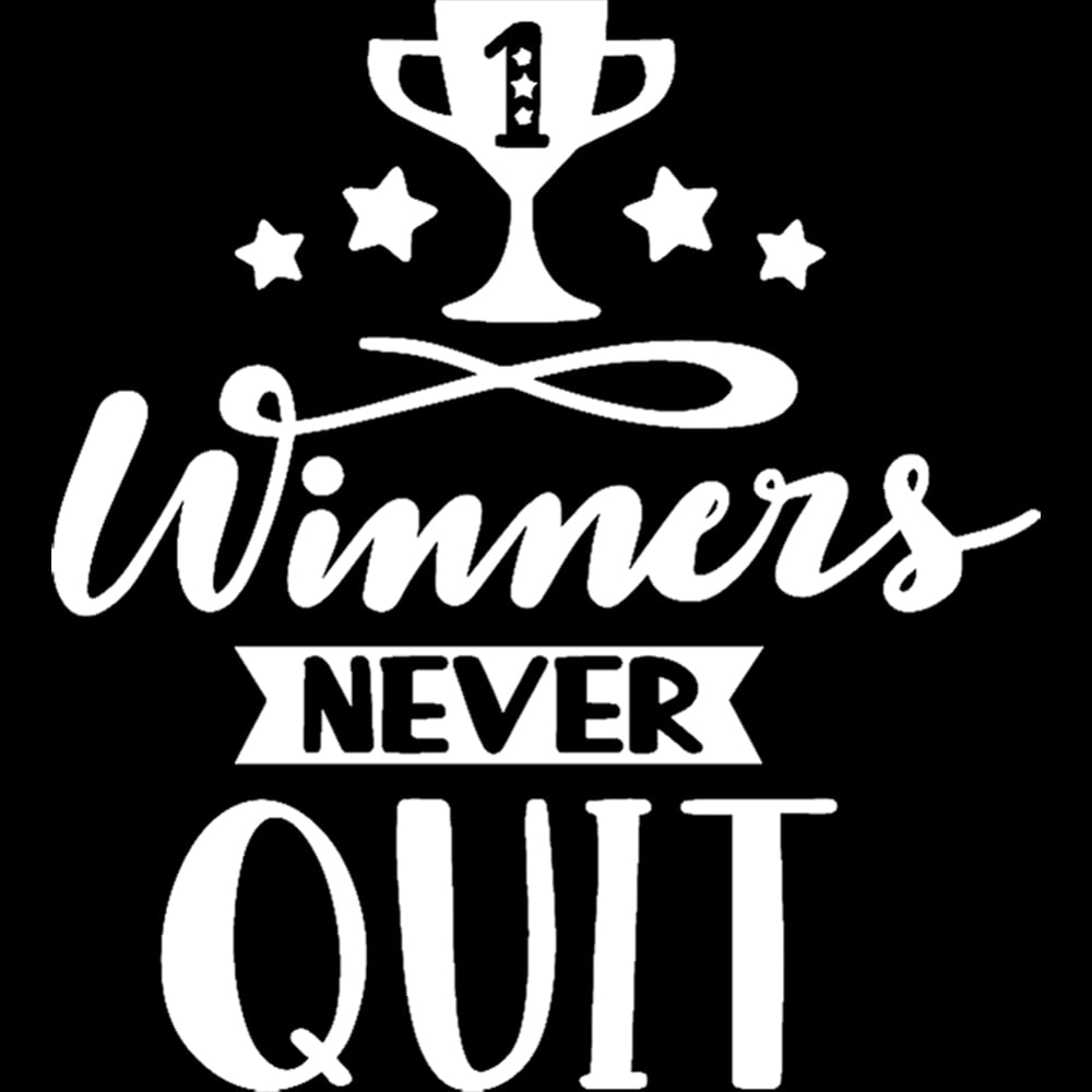 Transparent Decal Stickers Of Winners Nevers Quit (White) Premium ...
