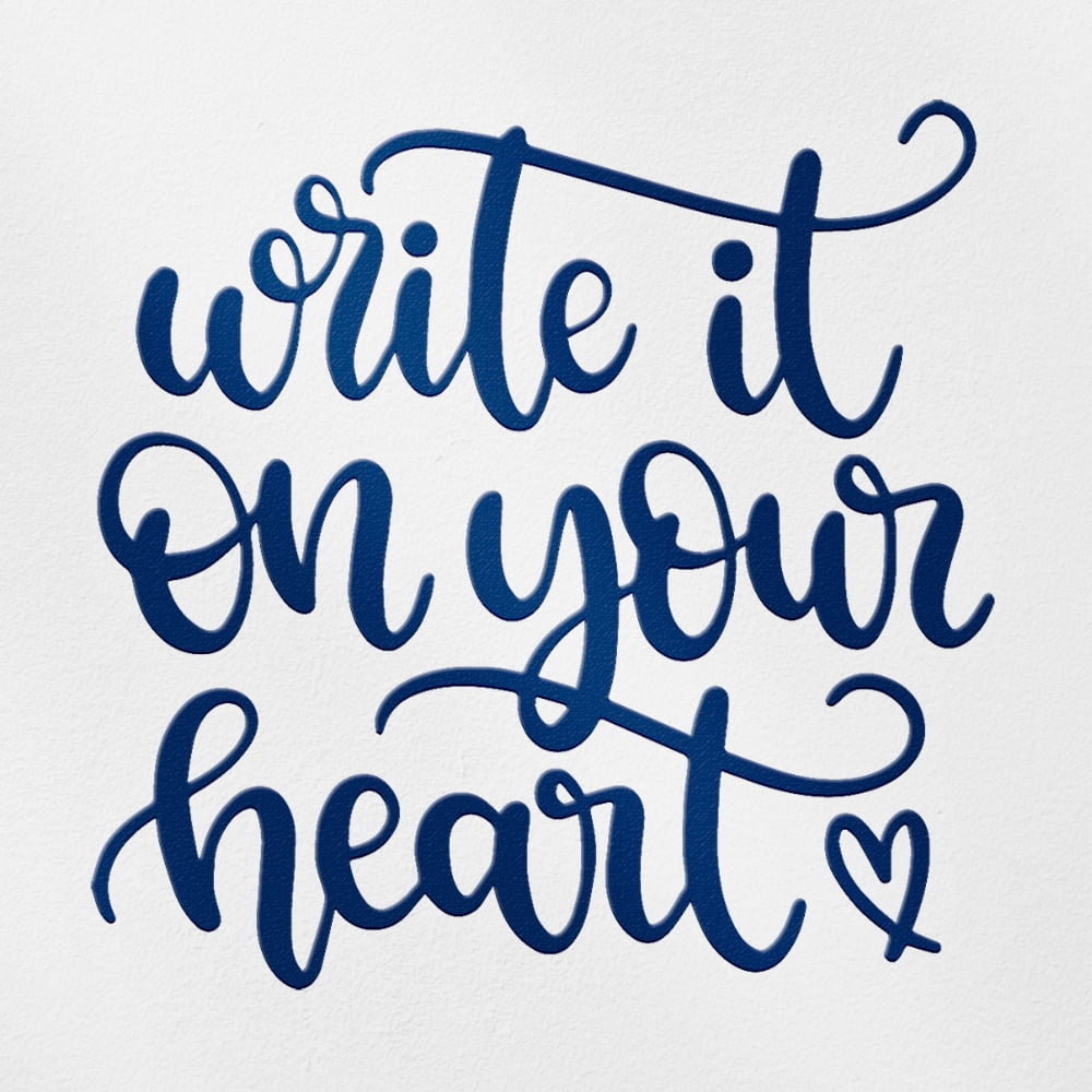 Transparent Decal Stickers Of Write It On Your Heart (Navy Blue ...