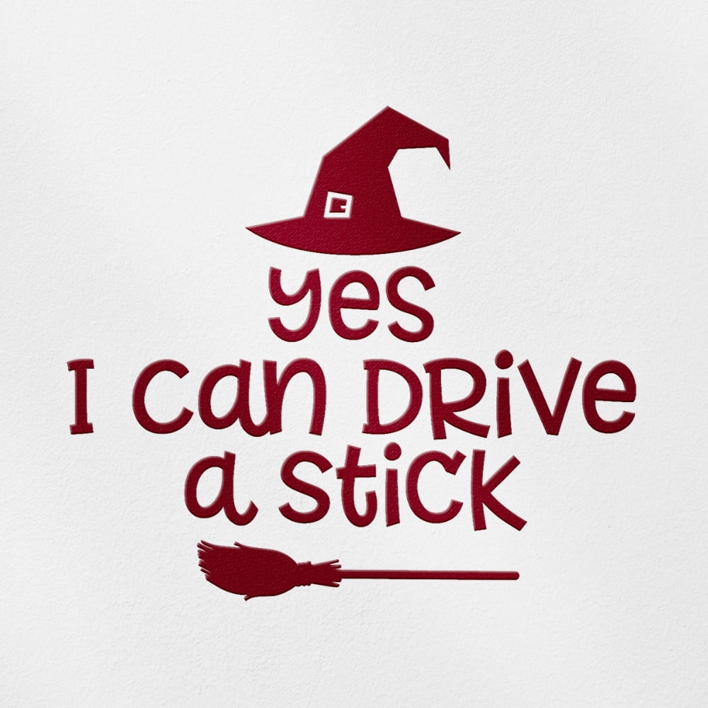 Transparent Decal Stickers Of Yes Drive A Stick (Burgundy) Premium ...