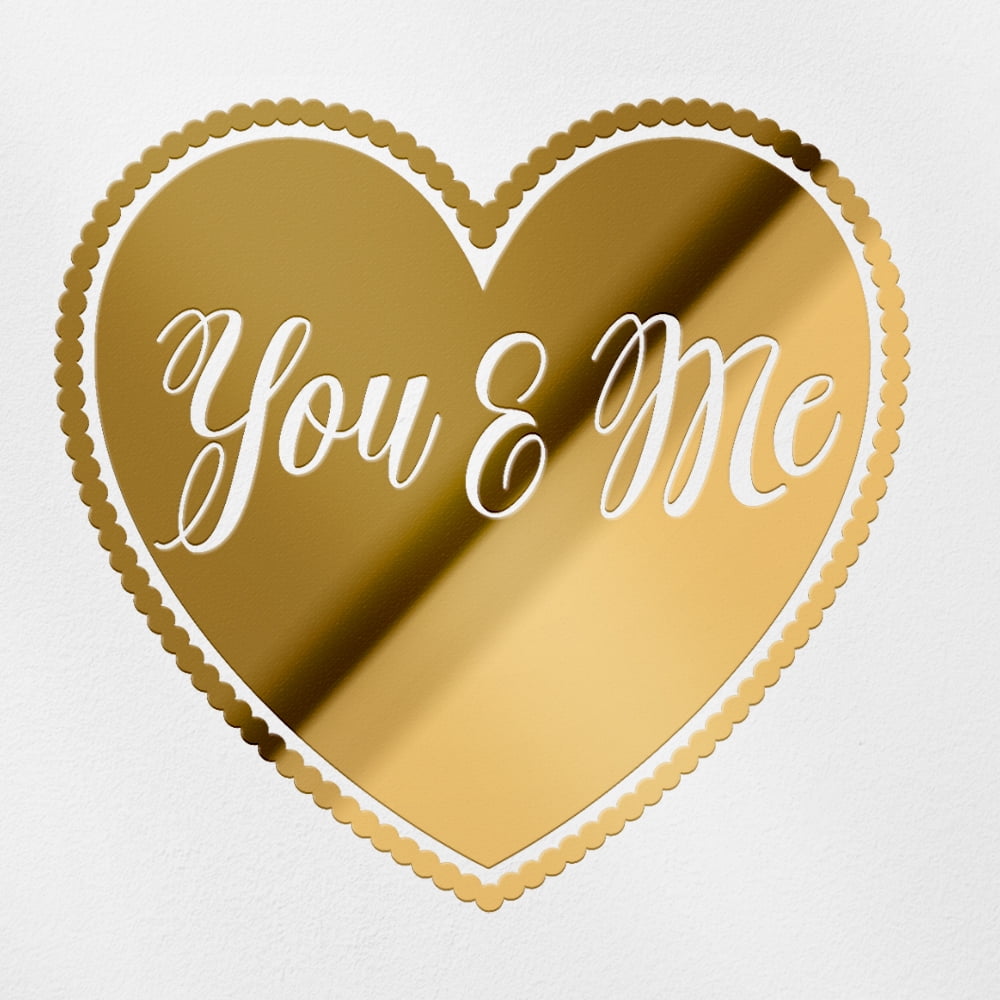 Transparent Decal Stickers Of You And Me (Metallic Gold) Premium ...