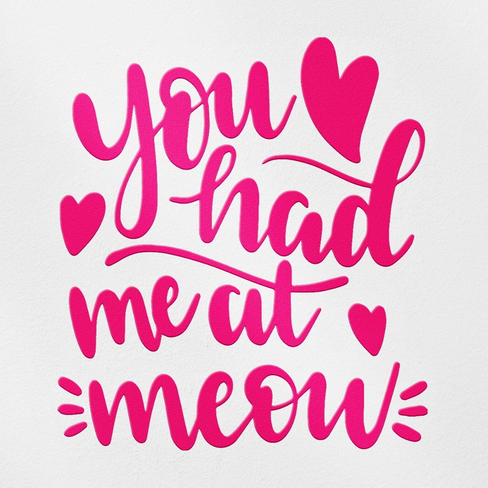 Transparent Decal Stickers Of You Had Me At Meow (Pink) Premium ...