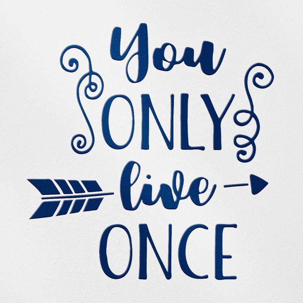 Transparent Decal Stickers Of You Only Live Once (Navy Blue) Premium ...