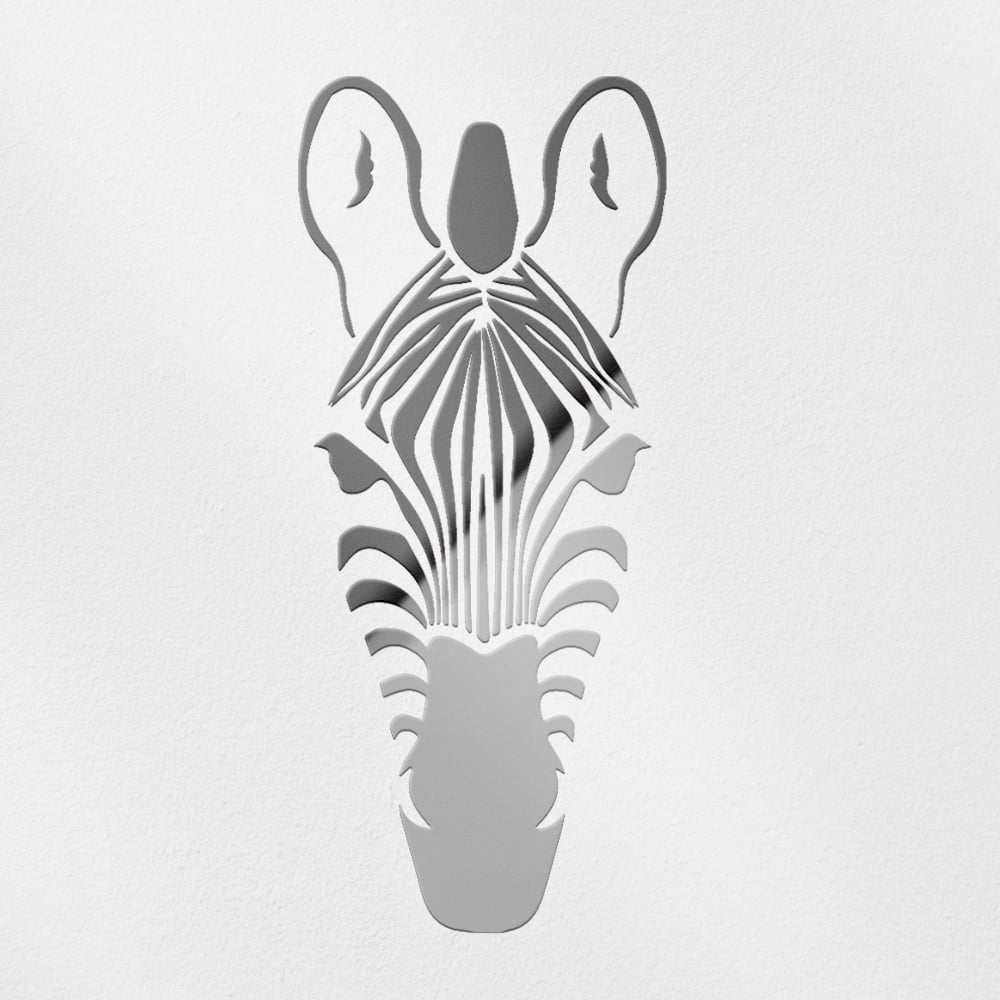 Transparent Decal Stickers Of Zebra (Metallic Silver) Premium ...