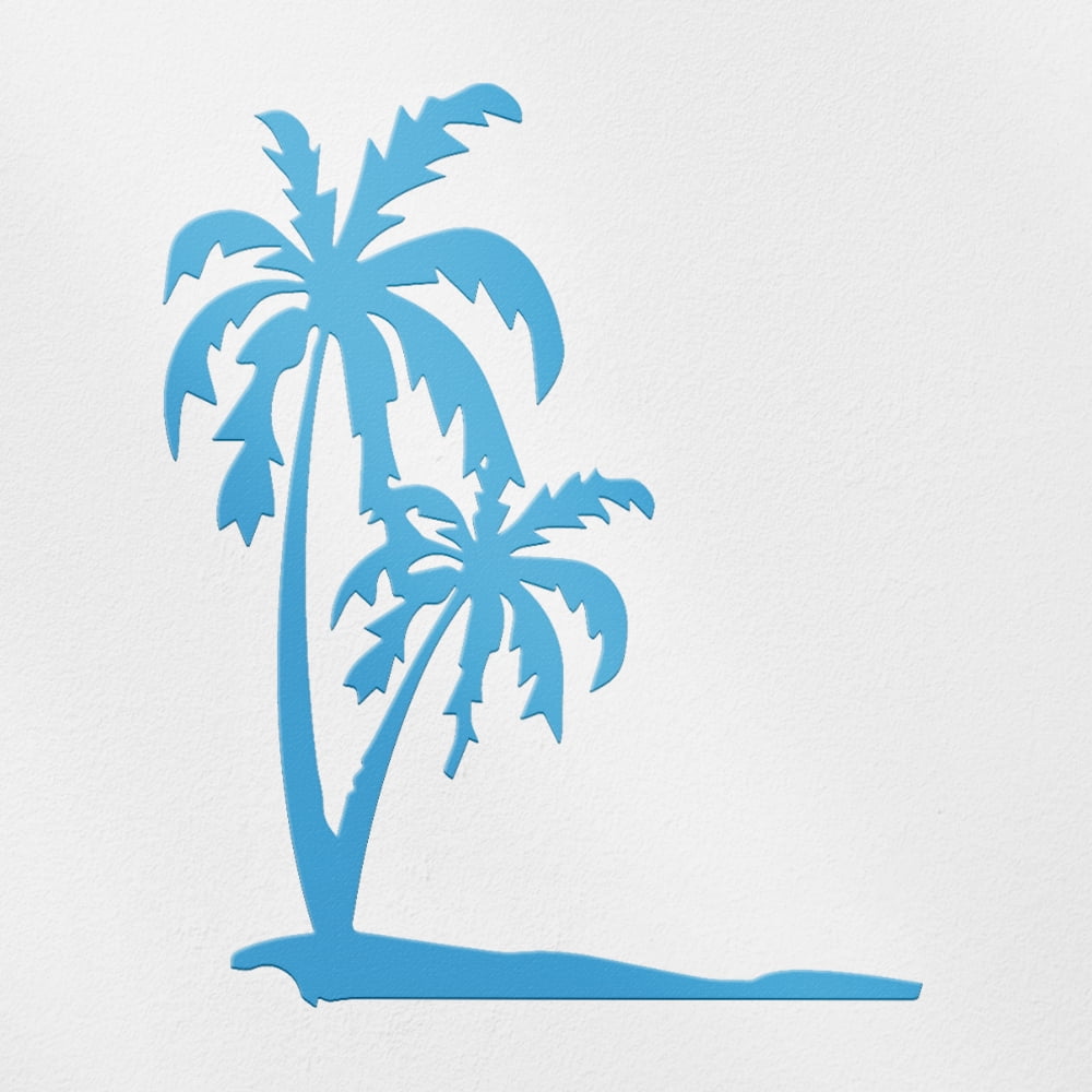 Transparent Decal Stickers Of Palm Tree (Azure Blue) Premium Waterproof ...