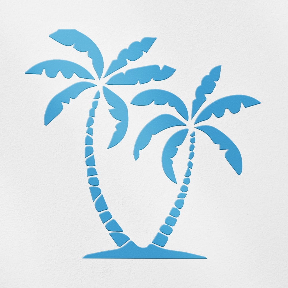 Transparent Decal Stickers Of Palm Tree (Azure Blue) Premium Waterproof ...