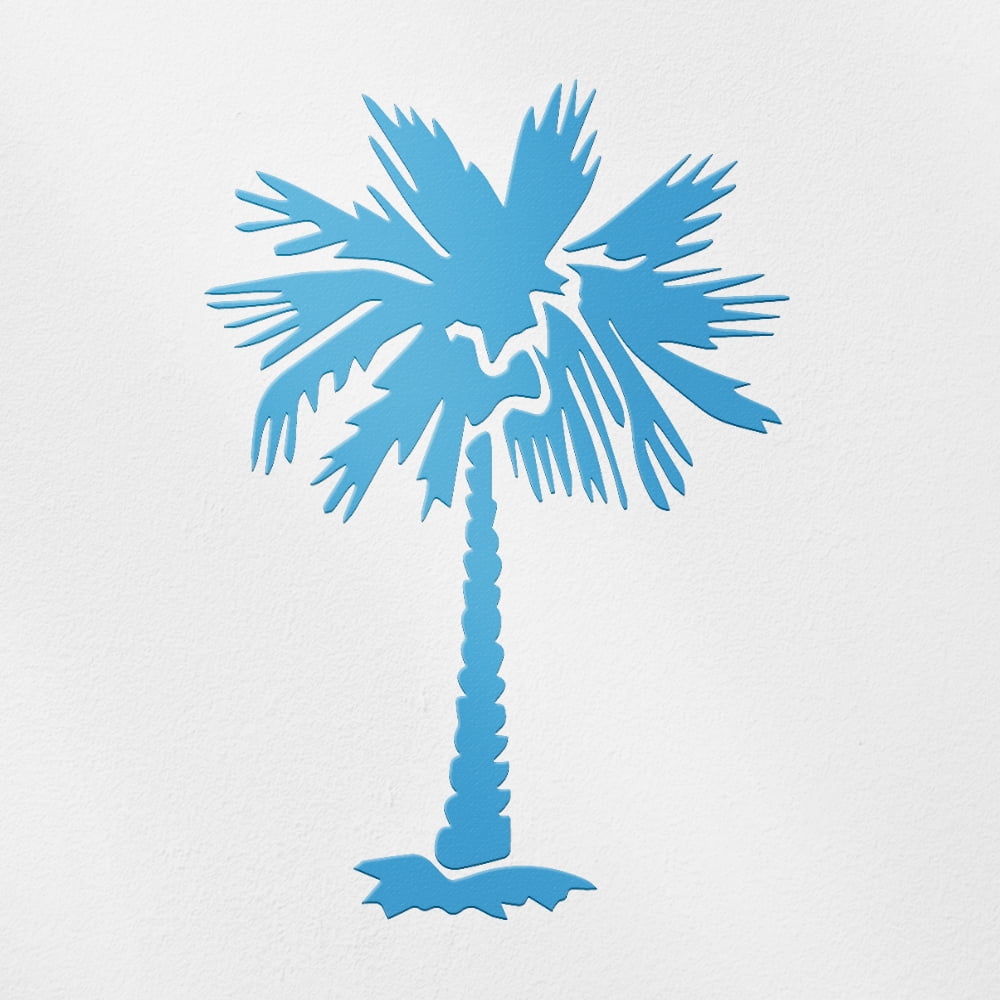 Transparent Decal Stickers Of Palm Tree (Azure Blue) Premium Waterproof ...