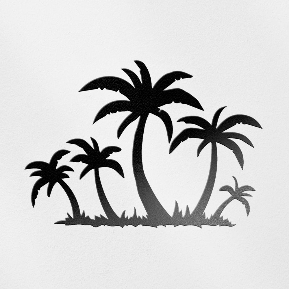 Transparent Decal Stickers Of Palm Tree (Black) Premium Waterproof ...