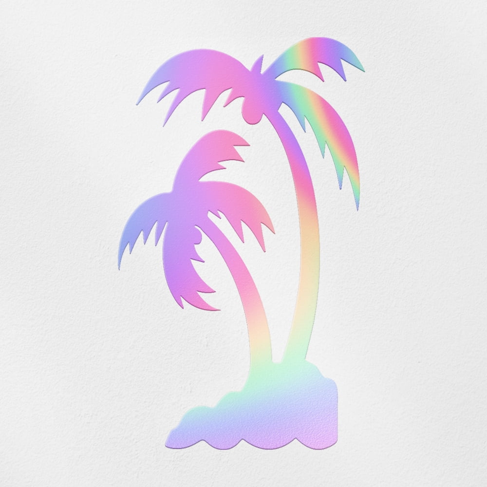 Transparent Decal Stickers Of Palm Tree (Hologram) Premium Waterproof ...