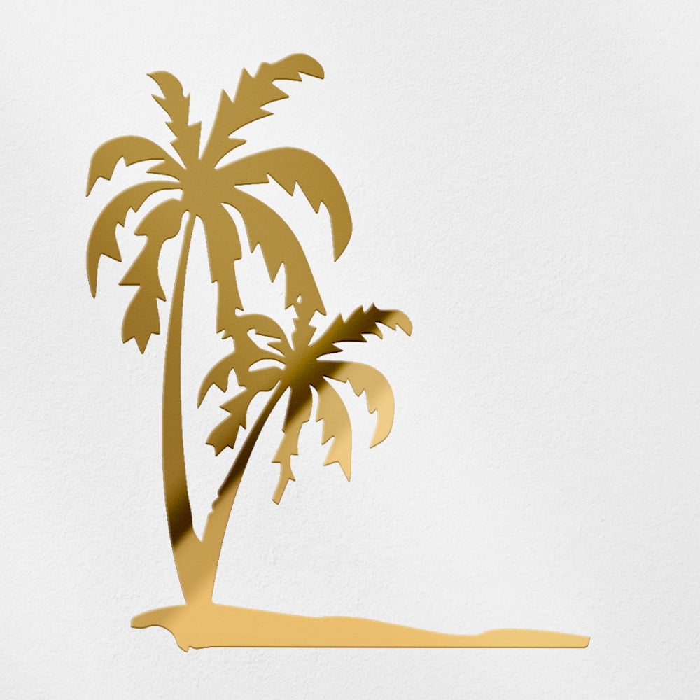 Transparent Decal Stickers Of Palm Tree (Metallic Gold) Premium ...