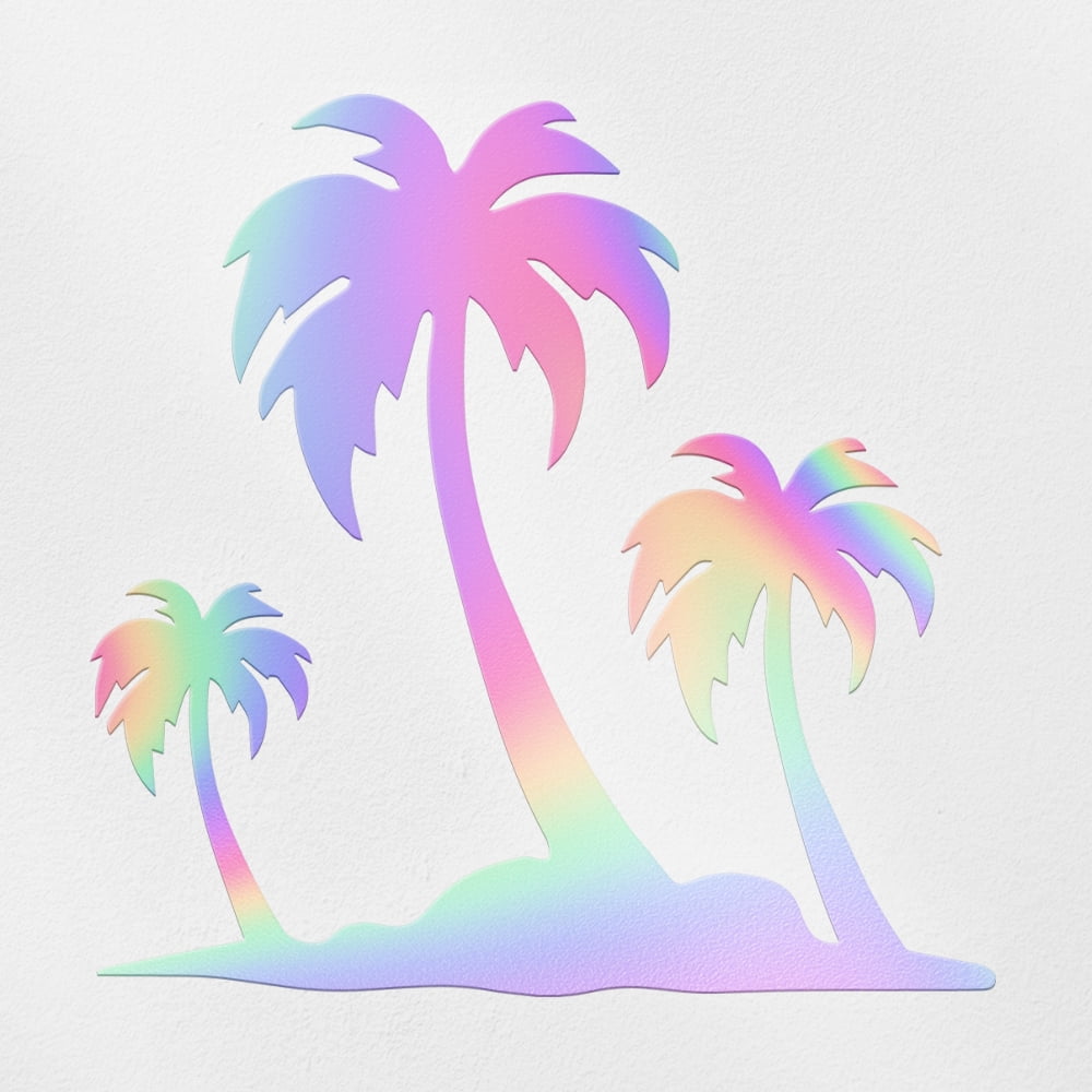 Transparent Decal Stickers Of Palm Trees 22 (Hologram) Premium ...