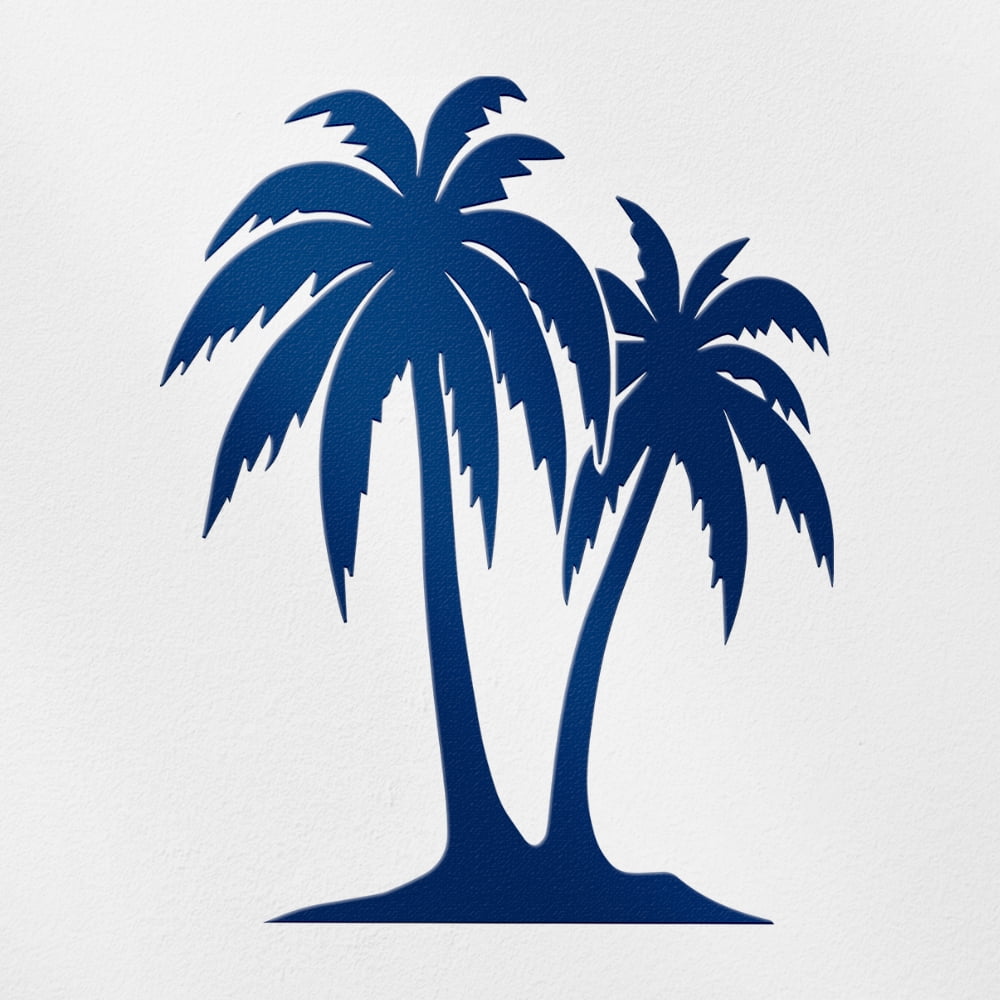 Transparent Decal Stickers Of Palm Trees 3 (Navy Blue) Premium ...