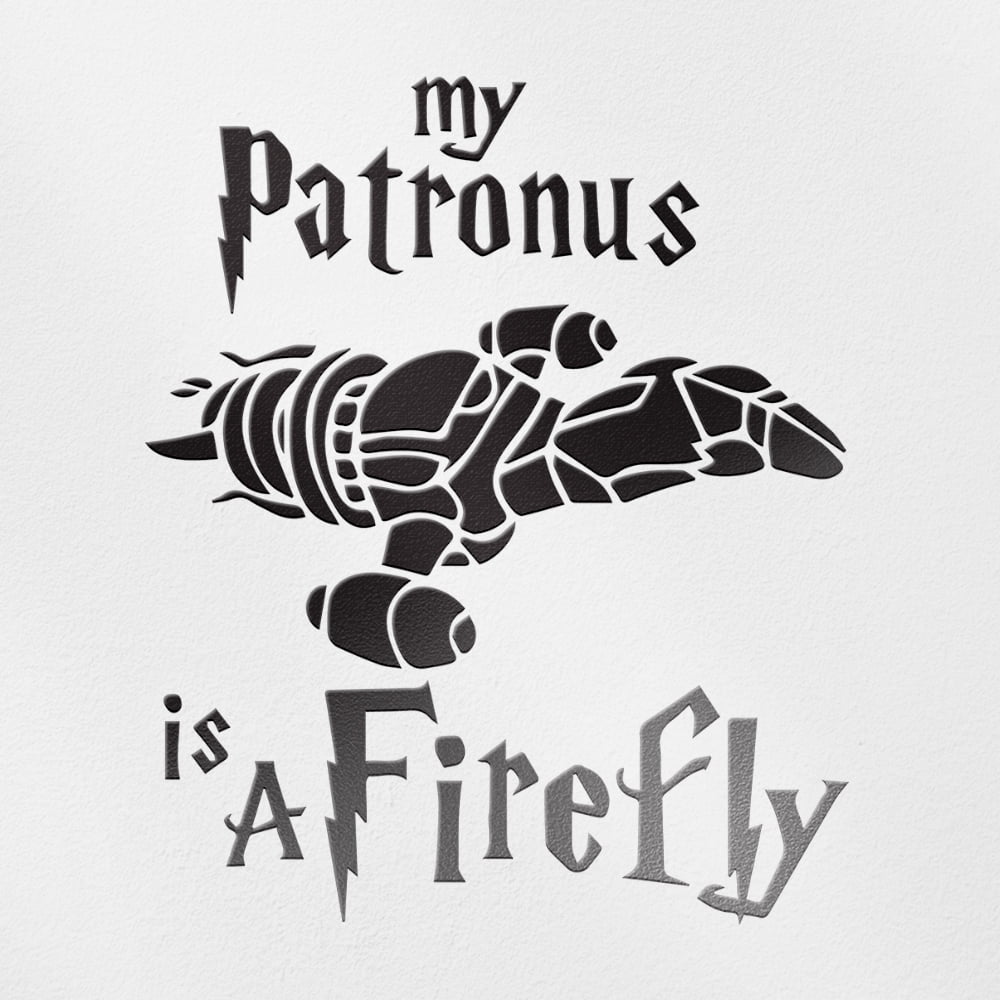 Transparent Decal Stickers Of My Patronus Is A Firefly (Black) Premium ...