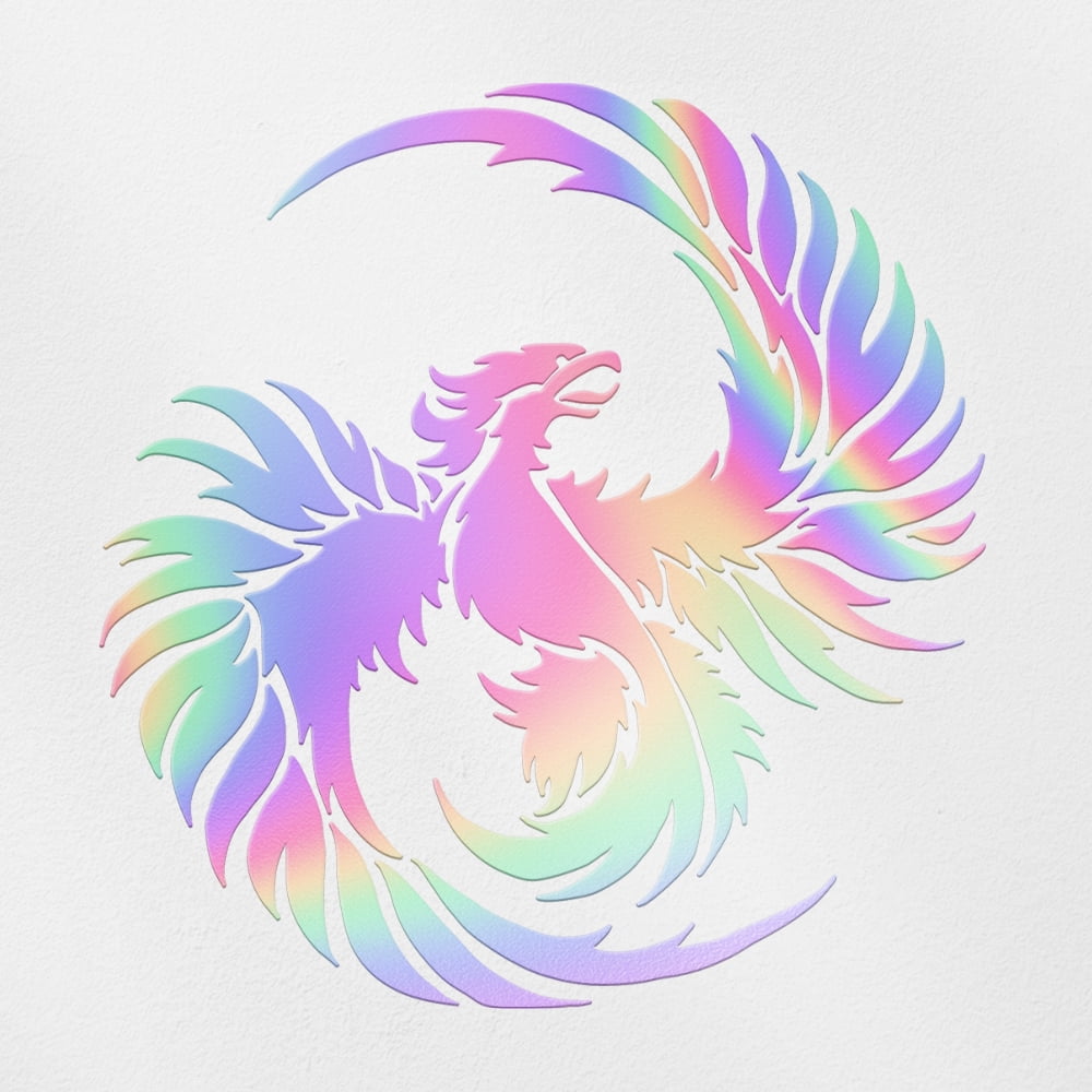 Transparent Decal Stickers Of Phoenix Bird 2 Stencil (Hologram) Premium ...
