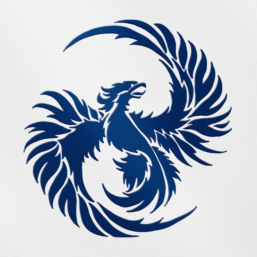 Transparent Decal Stickers Of Phoenix Bird 2 Stencil (Navy Blue ...