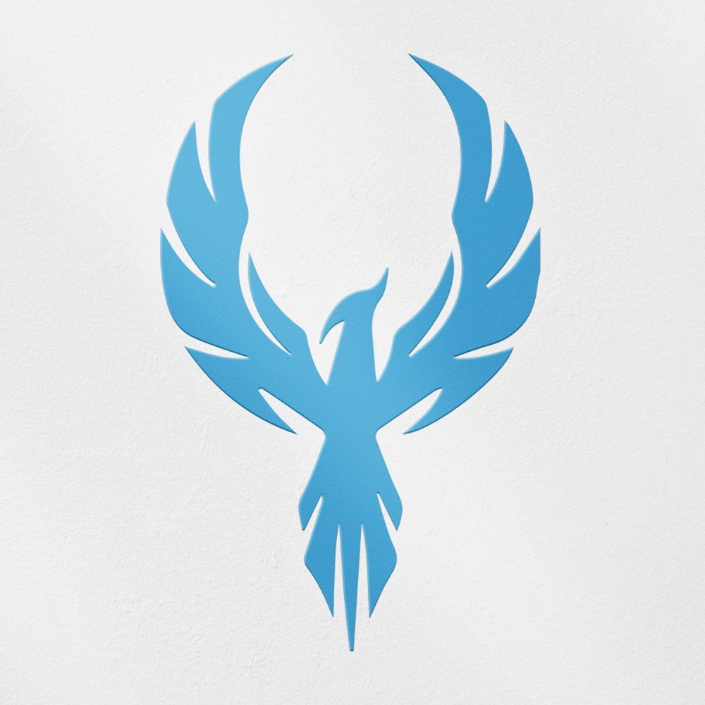 Transparent Decal Stickers Of Phoenix Geometry (Azure Blue) Premium ...