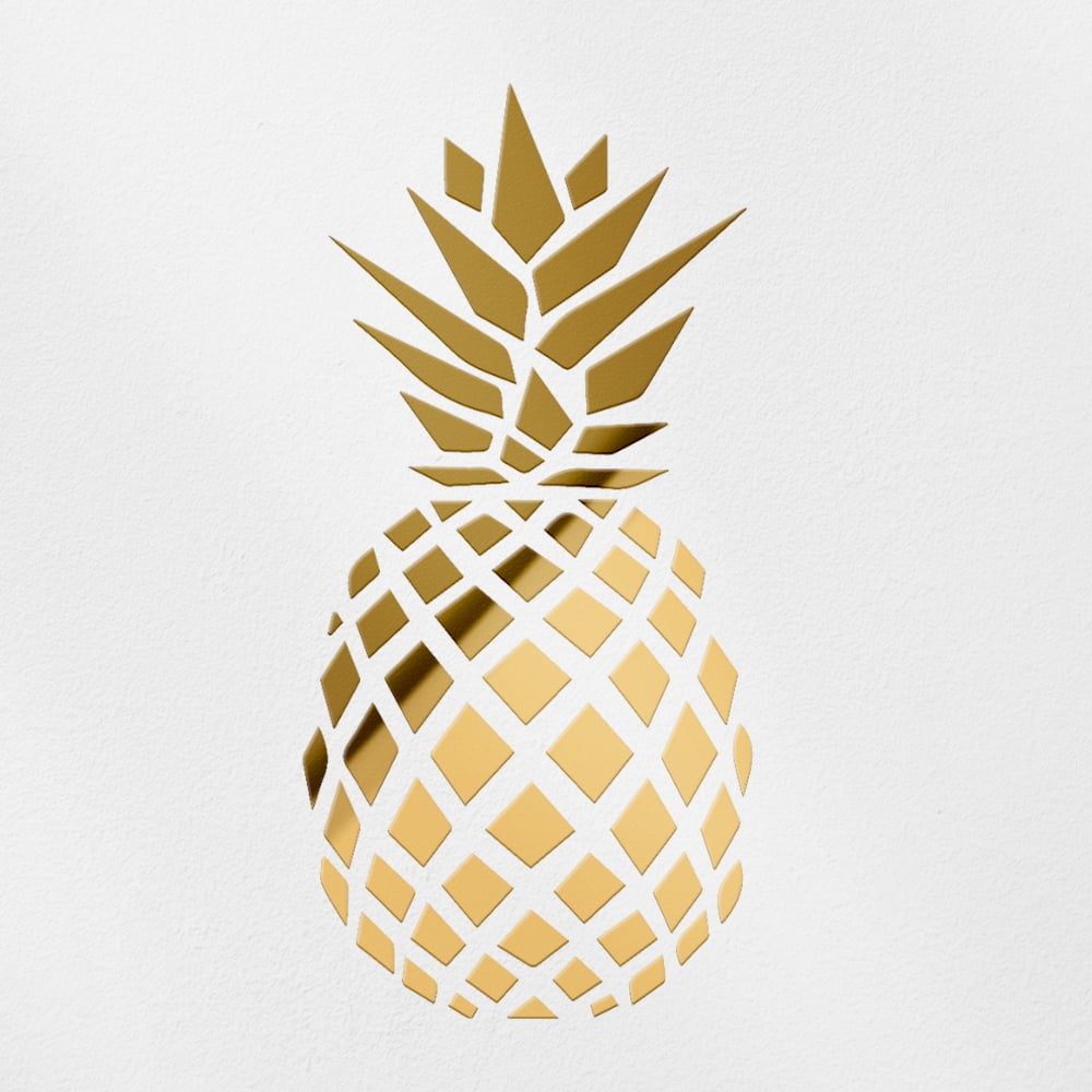Transparent Decal Stickers Of Pineapple (Metallic Gold) Premium ...