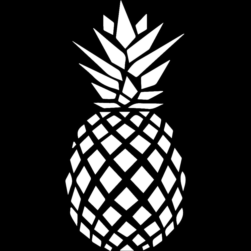 Transparent Decal Stickers Of Pineapple (White) Premium Waterproof ...