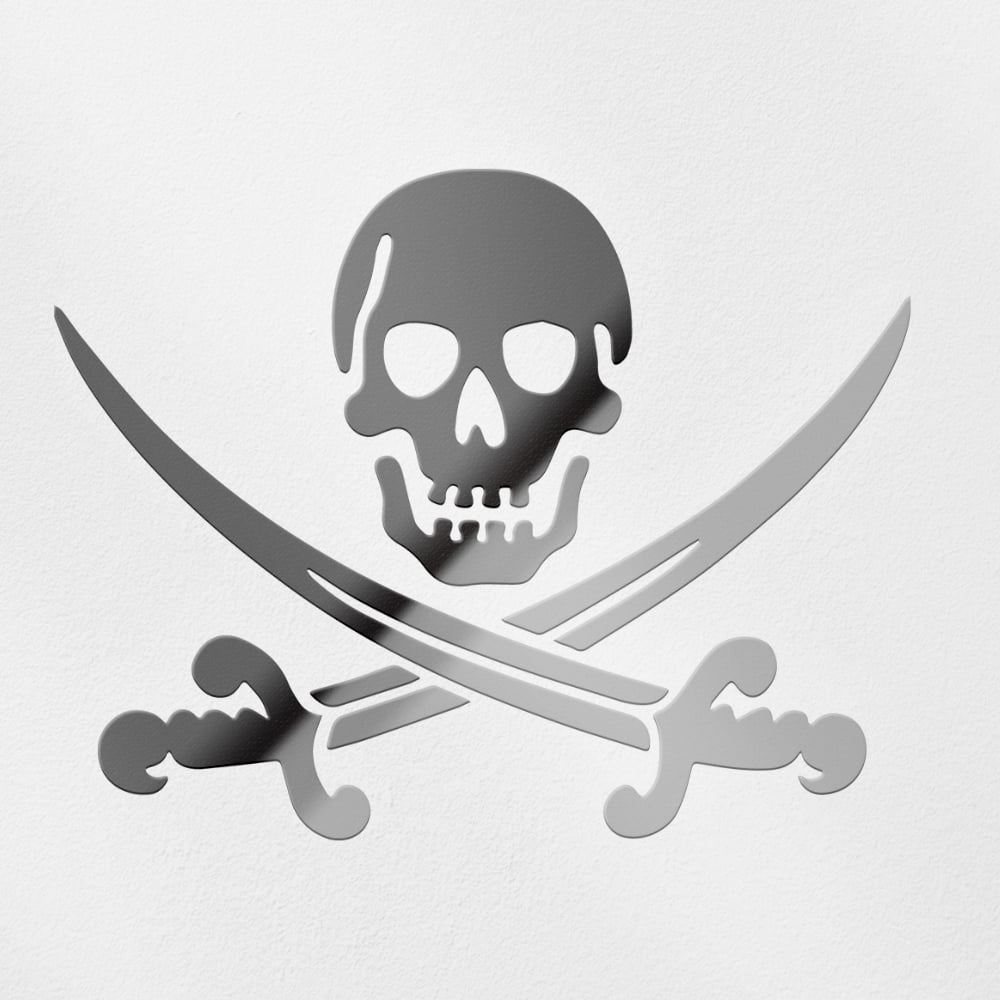 Transparent Decal Stickers Of Pirate Skull Swords Crossed Comic ...
