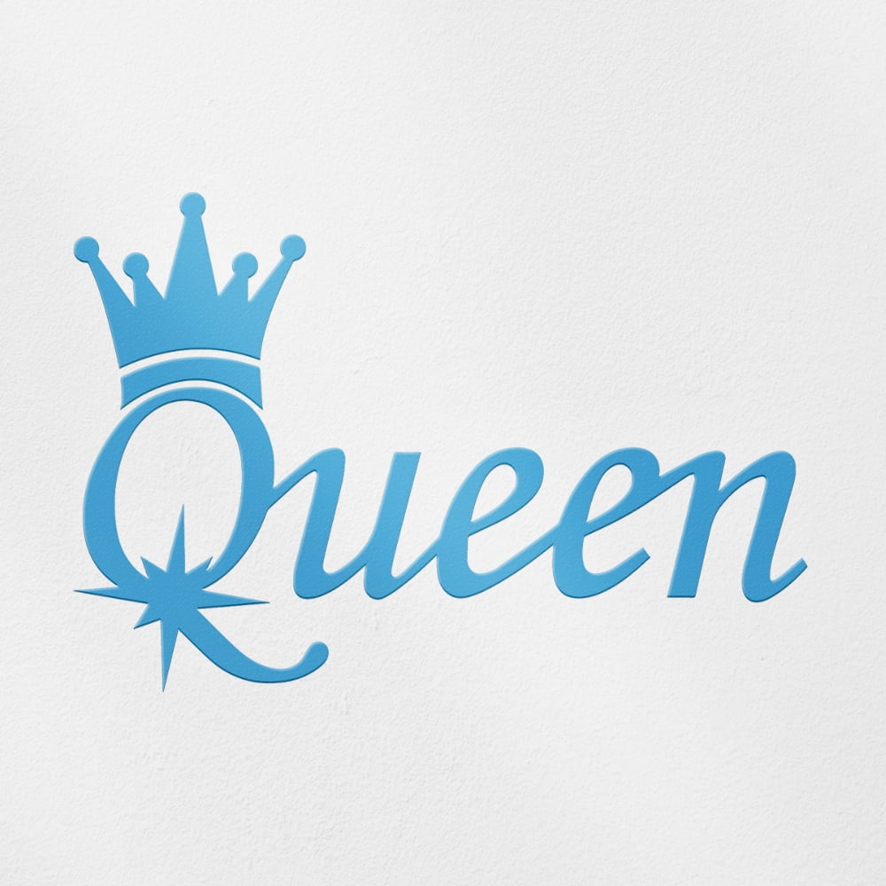 Transparent Decal Stickers Of Queen Crown (Azure Blue) Premium ...
