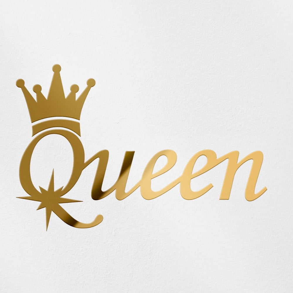 Transparent Decal Stickers Of Queen Crown (Metallic Gold) Premium ...