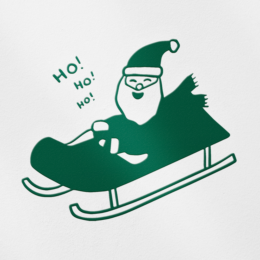 Transparent Decal Stickers Of Santa Sleigh (Green) Premium Waterproof ...