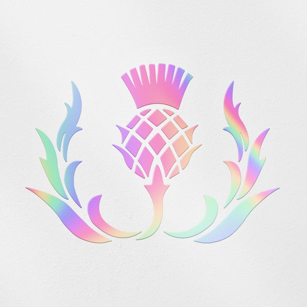 Transparent Decal Stickers Of Scottish Thistle Flower (Hologram ...