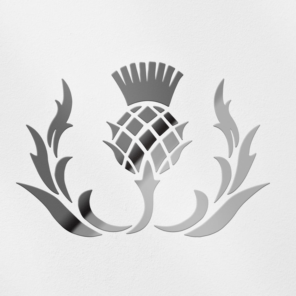 Transparent Decal Stickers Of Scottish Thistle Flower (Metallic Silver ...