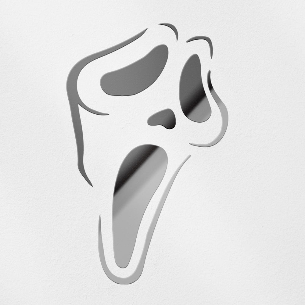 Transparent Decal Stickers Of Scream Stencil (Metallic Silver) Premium ...