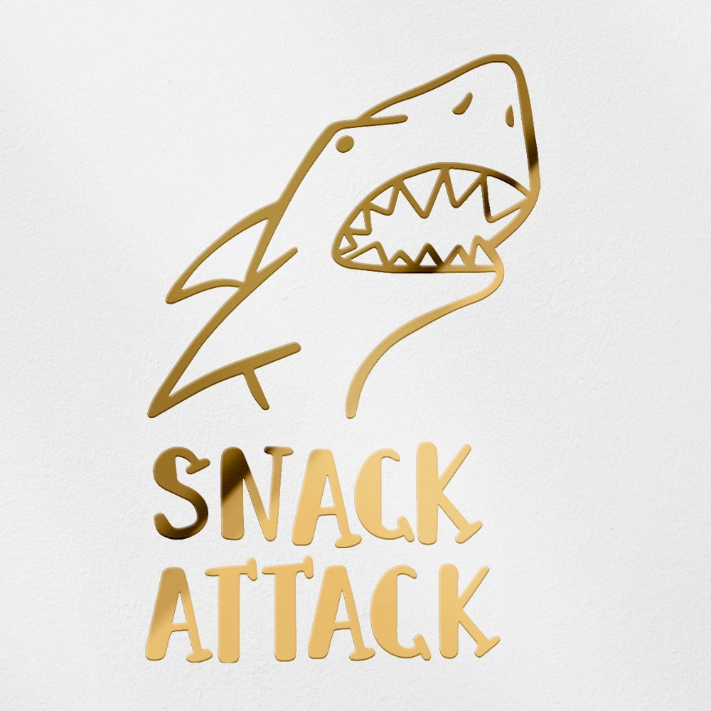 Transparent Decal Stickers Of Snack Attack (Metallic Gold) Premium ...