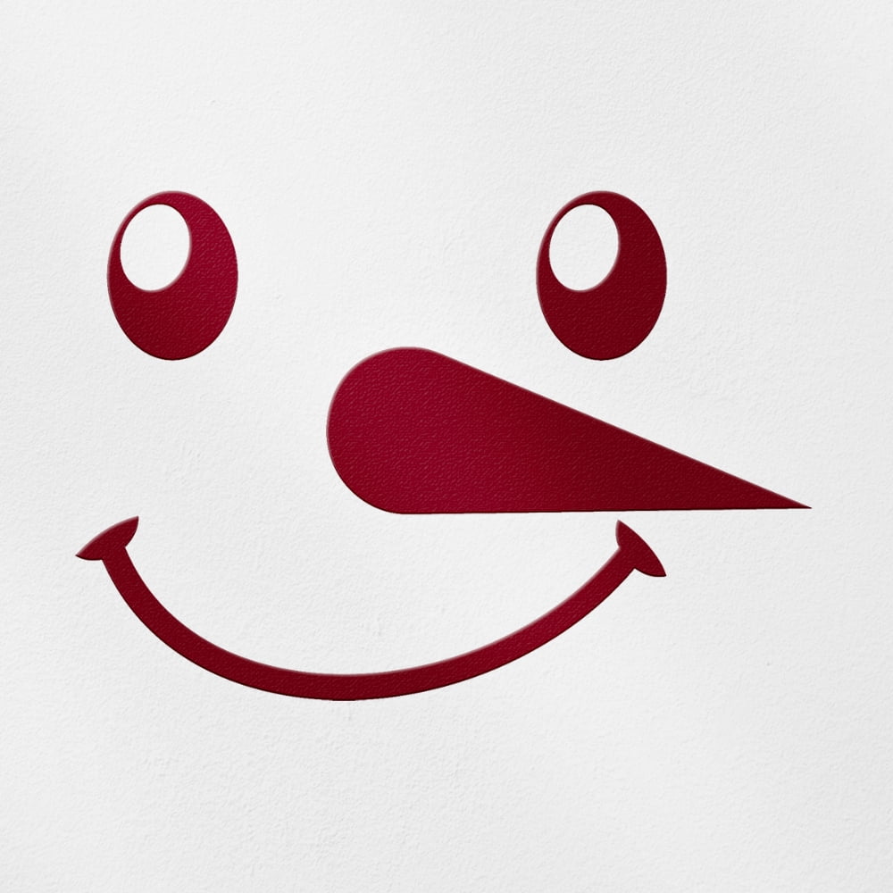 Transparent Decal Stickers Of Snowman Face (Burgundy) Premium ...