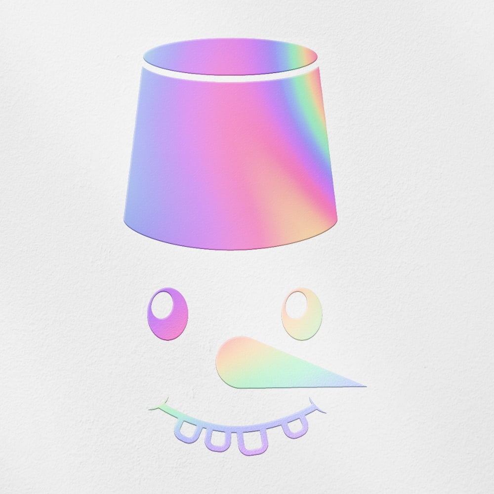 Transparent Decal Stickers Of Snowman Face (Hologram) Premium ...