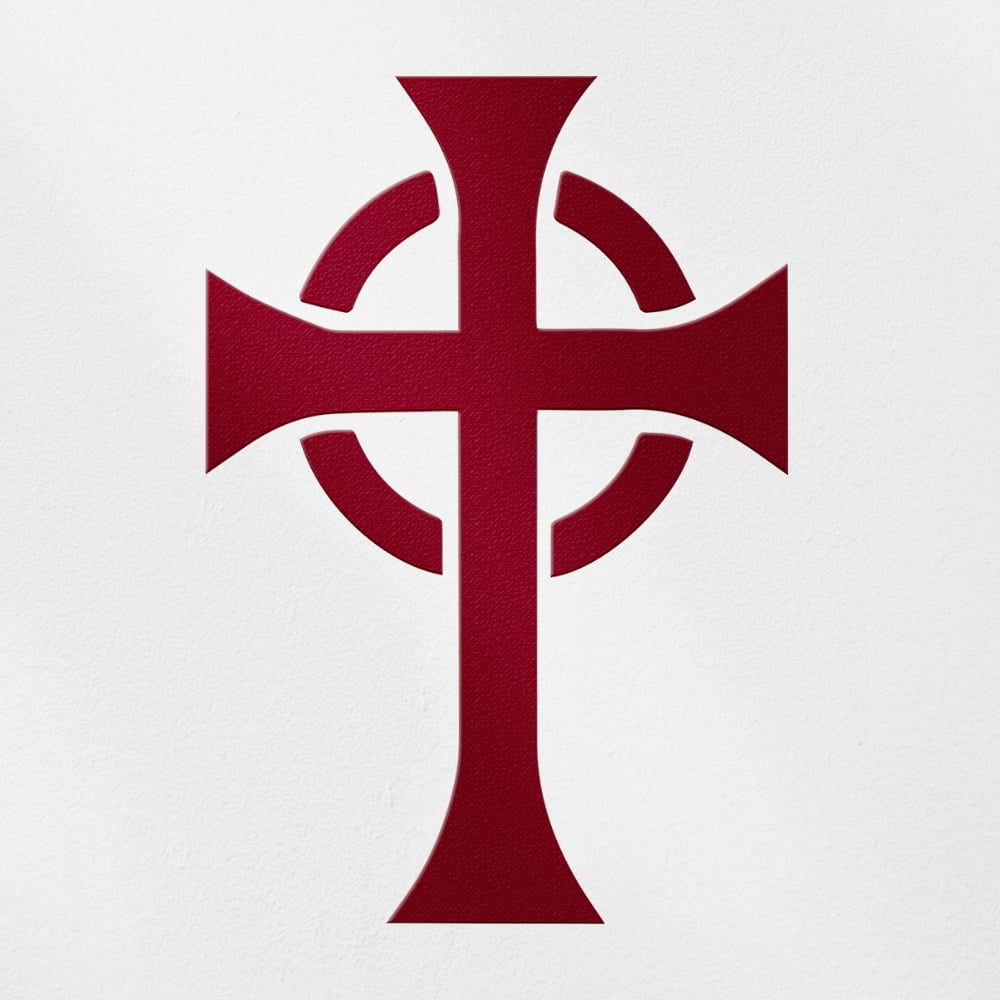Transparent Decal Stickers Of Solid Celtic Cross S (Burgundy) Premium ...