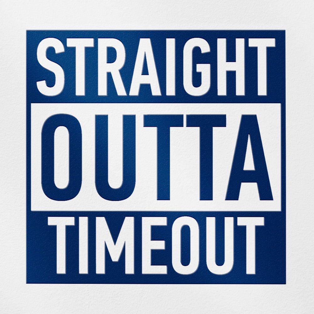 Transparent Decal Stickers Of Straight Outta Timeout (Navy Blue ...