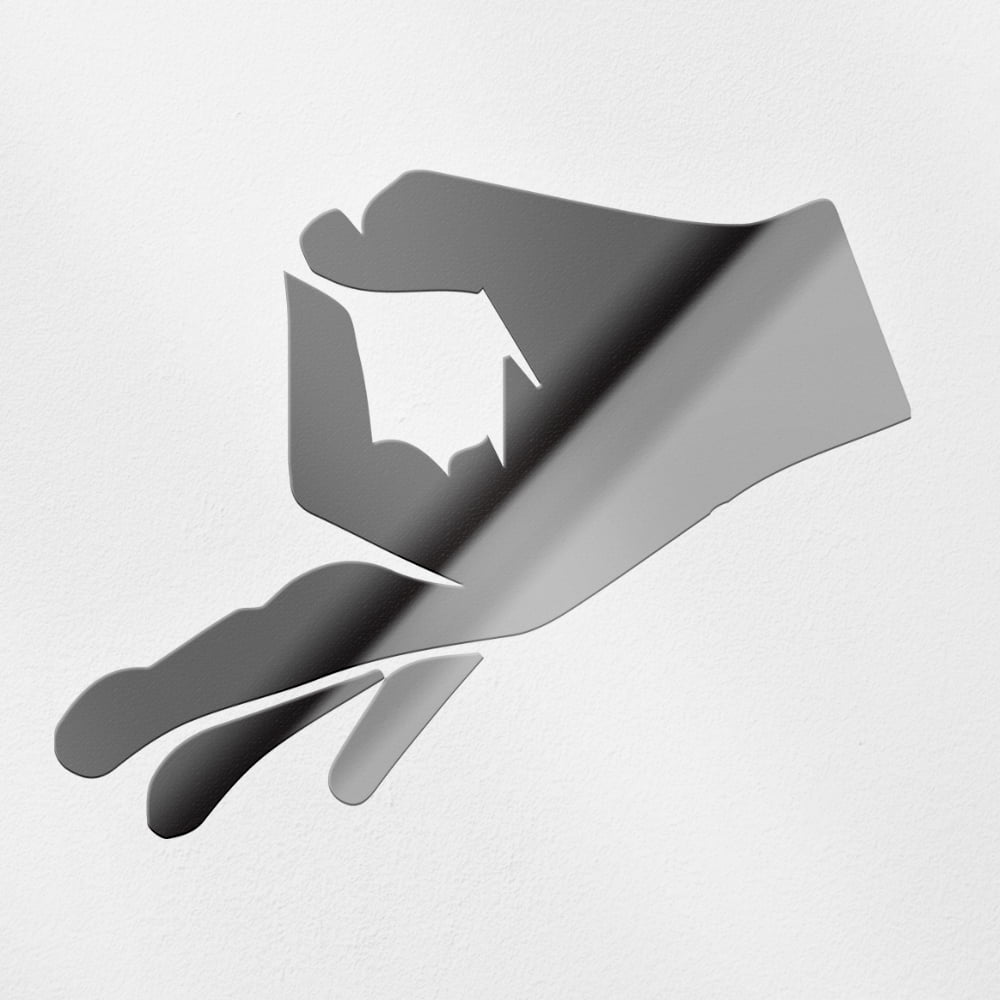 Transparent Decal Stickers Of Symbol Gotcha Hand (Metallic Silver ...