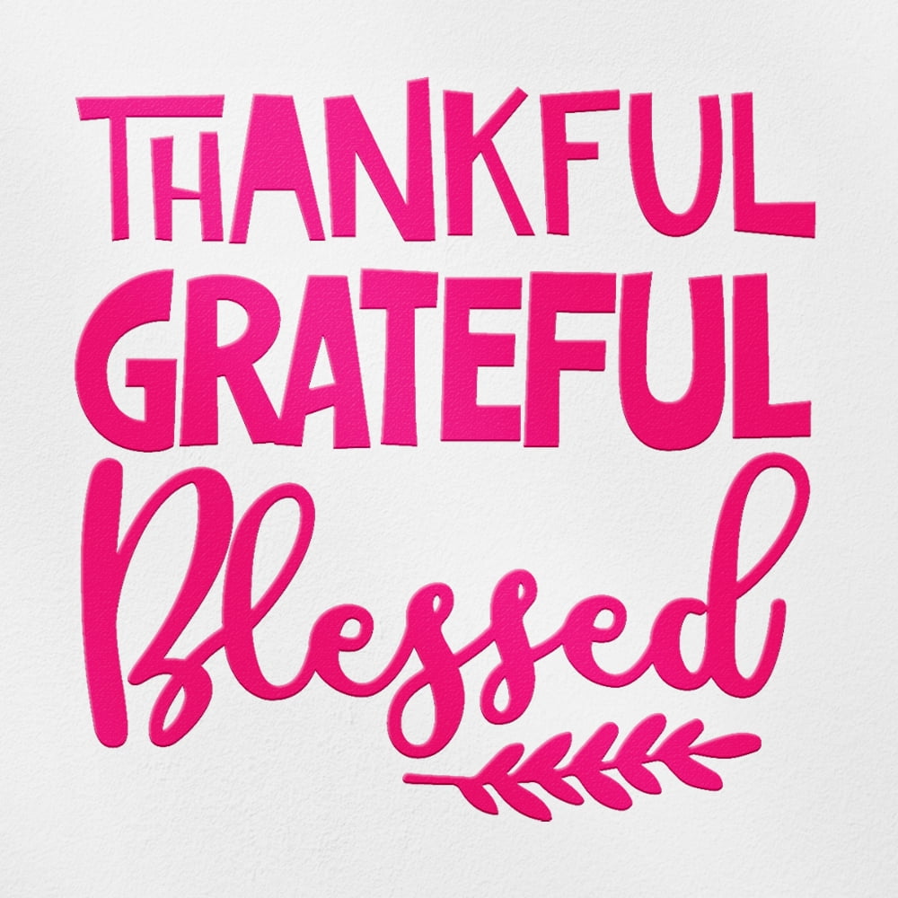 Transparent Decal Stickers Of Thankful Grateful Blessed (Pink) Premium ...