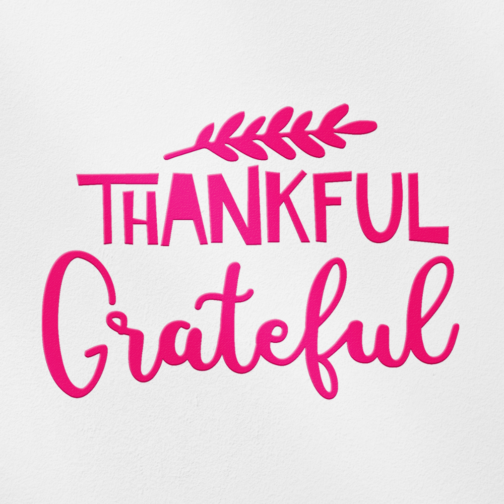 Transparent Decal Stickers Of Thankful And Grateful (Pink) Premium ...